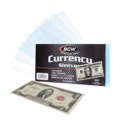 Regular Bill Currency Sleeves - 100-Pack | Acid-Free, Archival Safe ...