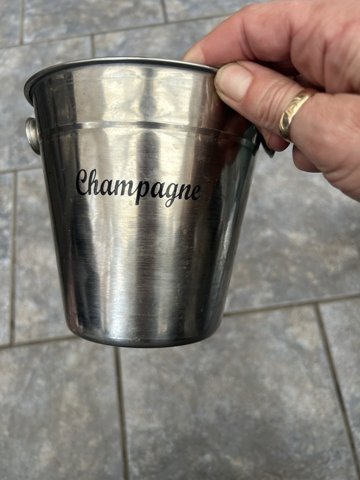 Champagne Bucket Hip Flask & Spirit Jigger Gift Set Stainless Steel ...