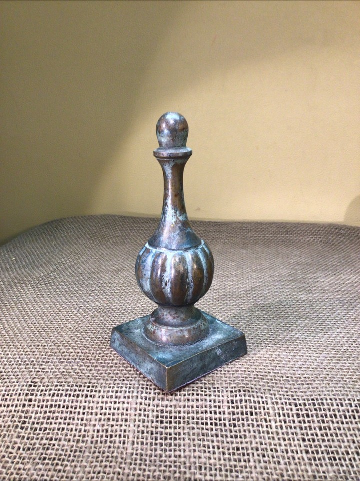 Solid Bronze Metal Finial Sculpture Table Display 5.25” Tall Velvet Pad ...