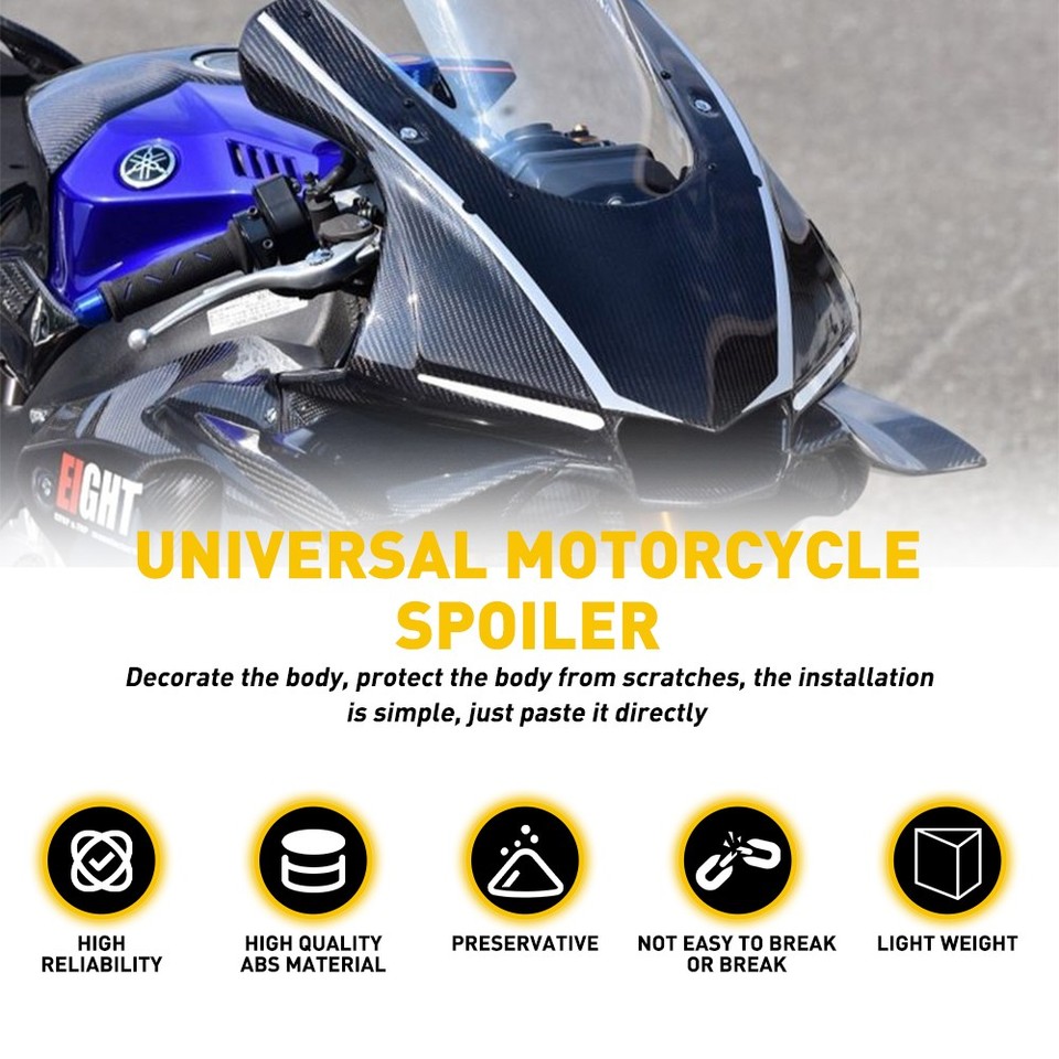 2x Black Motorcycle Winglets Air Deflector Fin Side Cover ABS Spoiler ...