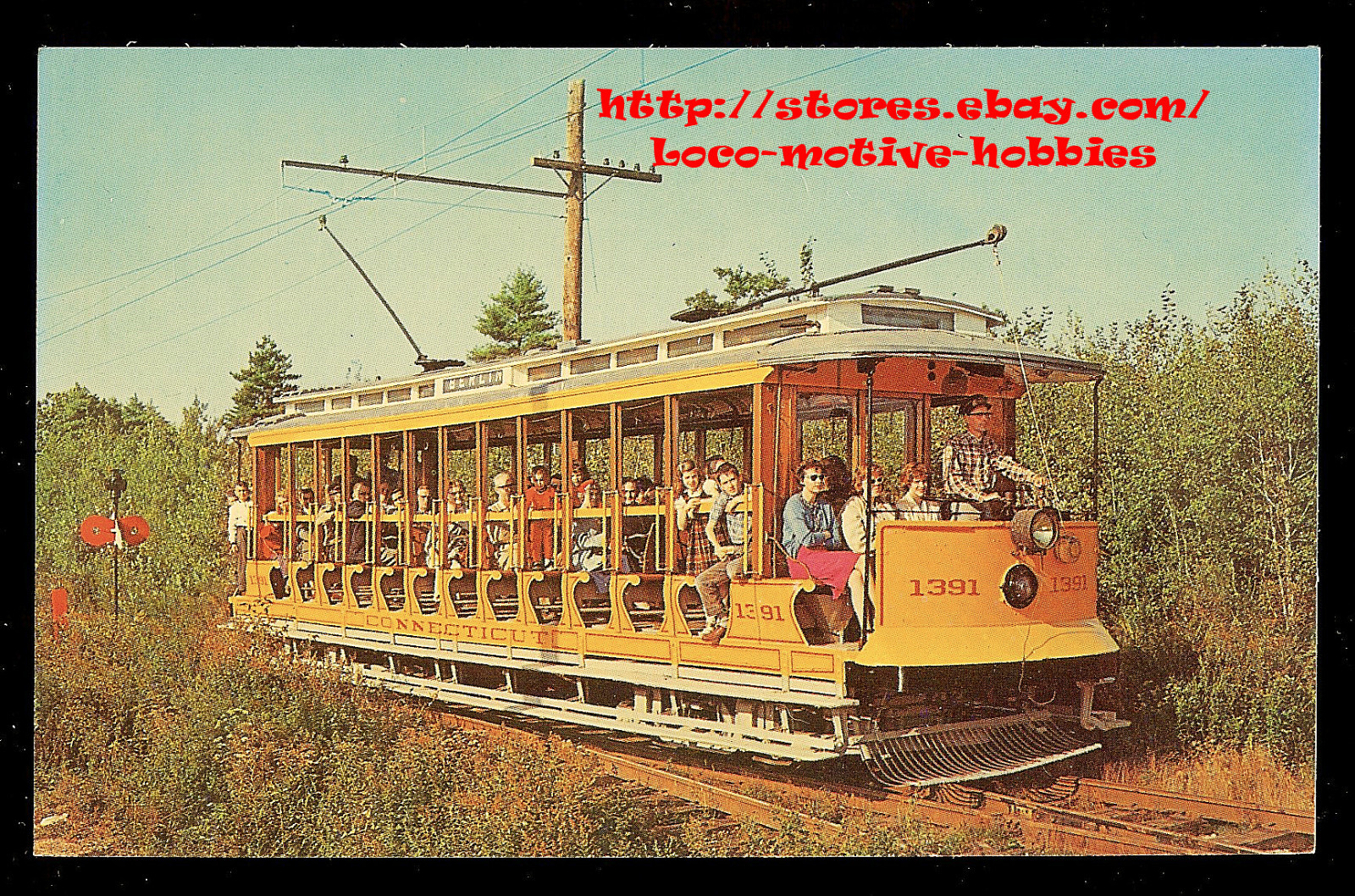LMH Postcard Streetcar CONNECTICUT Interurban Trolley #1391 New Haven ...