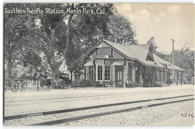 Southern Pacific Station MENLO PARK San Mateo Co Railroad Depot 1910s ...