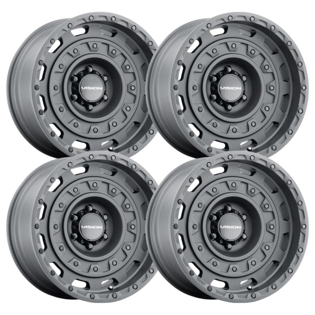 (Set-4) Vision Offroad 403 Tactical 17x10 8x6.5 -25mm Black Wheels 17 ...