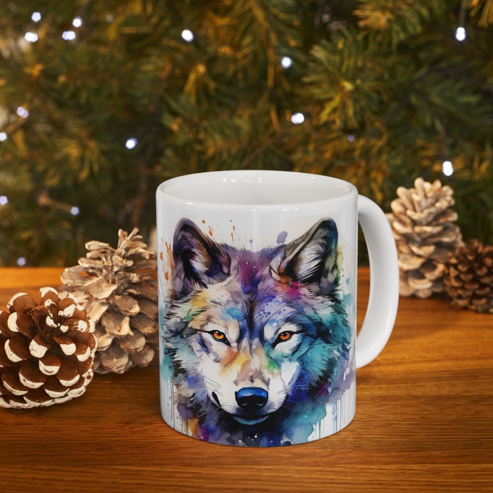 Wolf Coffee mug custom tea Mug 11oz custom artwork gift Christmas ...