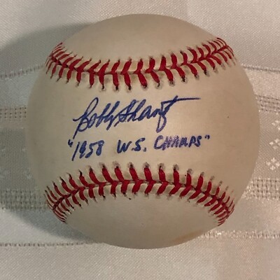 Bobby Shantz 1958 W.S. Champs Signed Stat MLB Basebal N.Y. Yankees ...