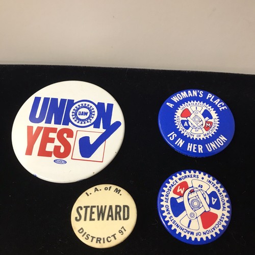 Lot Of 4 Union Pins - 3 IAM Union Pins Machinists Aerospace Workers - 1 ...