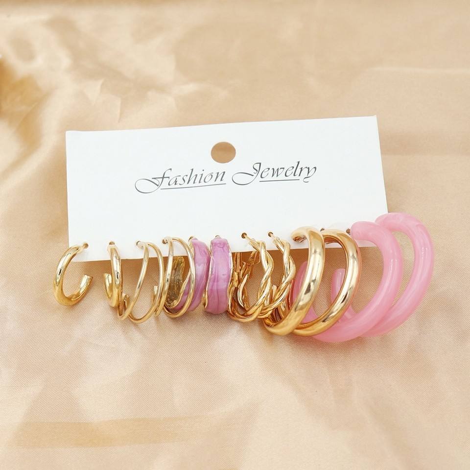 Lot boucles d'oreilles ??t?? rose bijoux en m??tal l??ger adapt?? aux ...