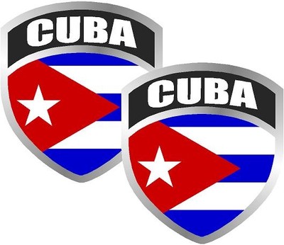 2 - 3" Cuba Cuban Flag Shield Decal Set Badge Vinyl Window Sticker | eBay