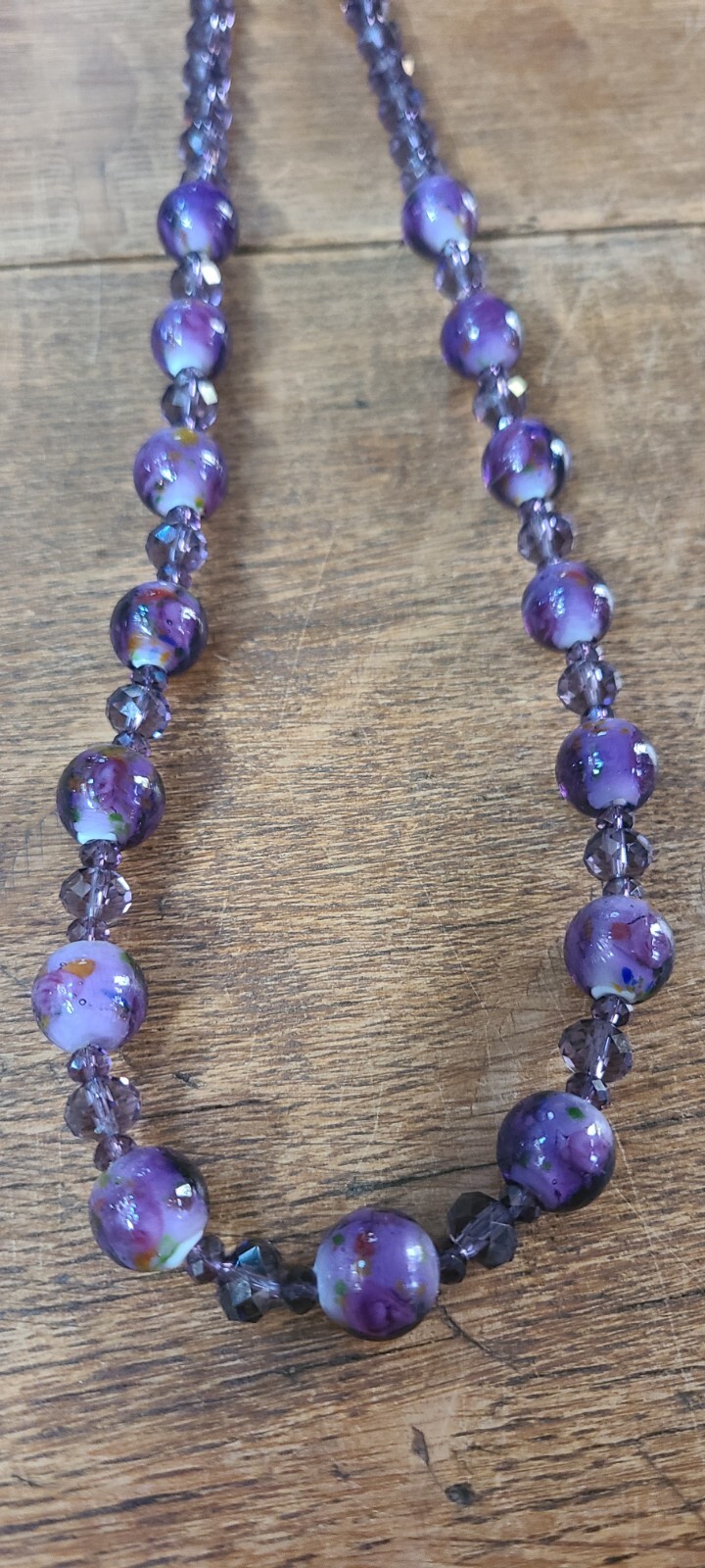 Italian Purple Glass Lampwork Bead Necklace Lavender … - Gem