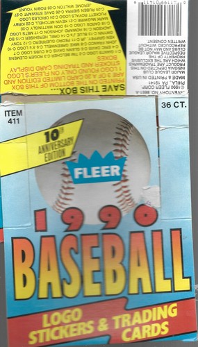 1990 Fleer EMPTY Display 36 CT Box Tony Gwynn Kevin Mitchell Tim ...