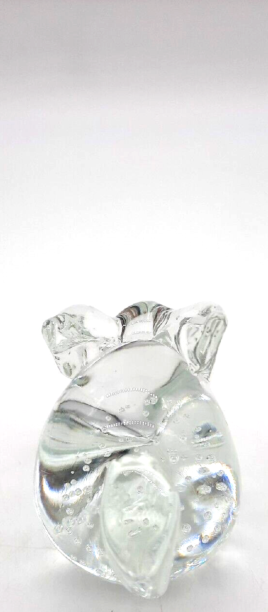 Vintage 3.5" Art Glass Bunny Controlled Bubbles Bullicante Paperweight ...