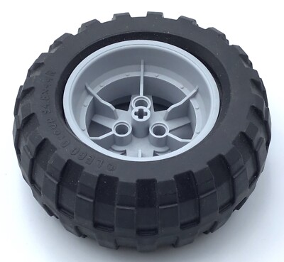 LEGO LARGE TREADED WHEEL PIECES LIGHT BLUISH GREY HUB | eBay