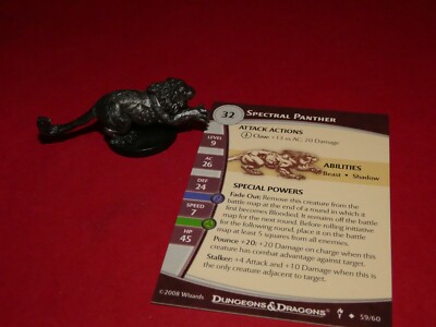 D&D Miniatures: Dungeons of Dread 59/60: Spectral Panther with Card | eBay