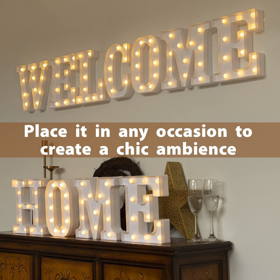 LED Marquee Letters Lights Sign-M HXWEIYE Led Letters Lights 26 ...