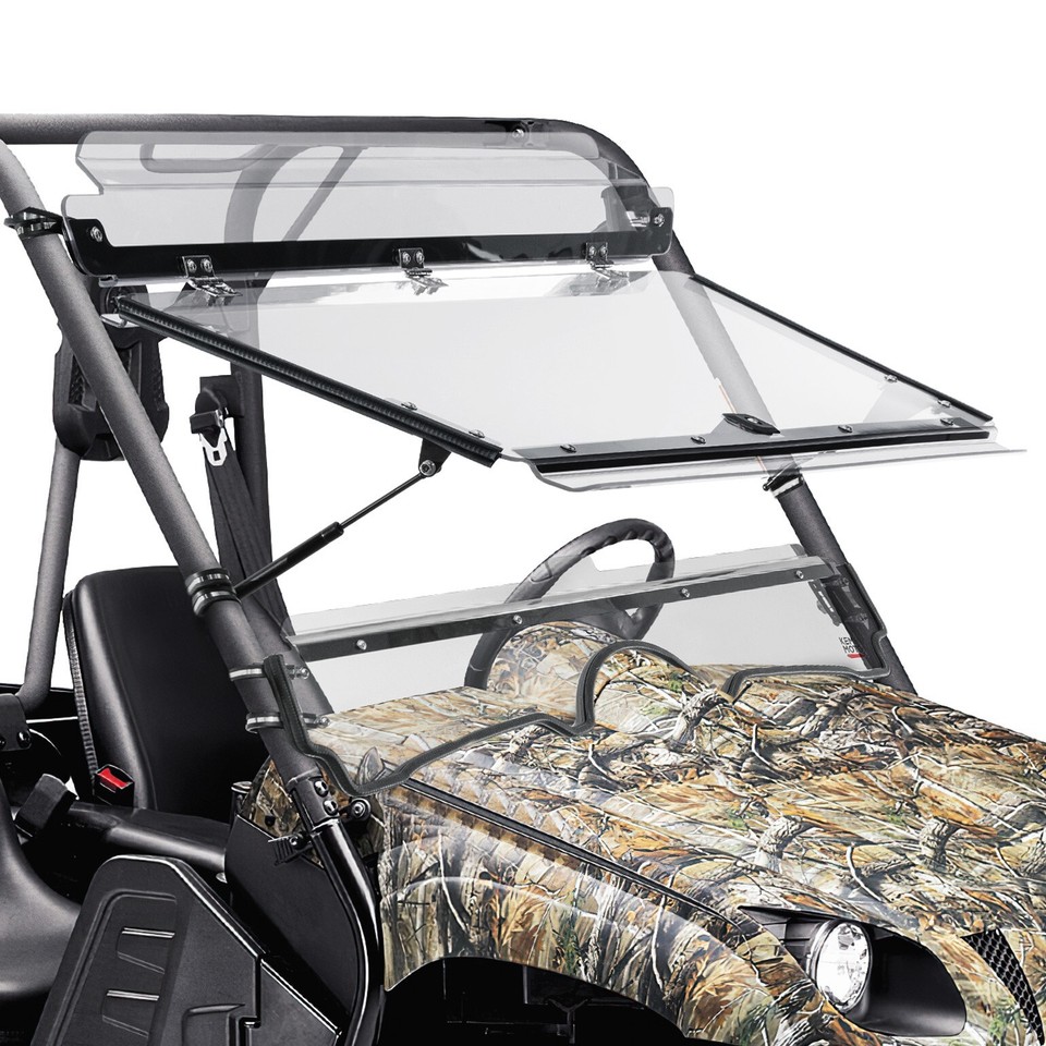 Front Flip Windshield + Rear Panel Window For 2004-2013 Yamaha Rhino ...