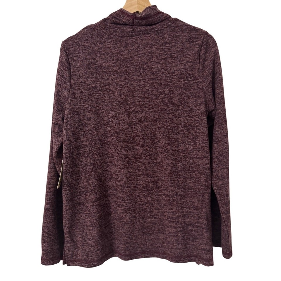 St. John's Bay Deep Ruby SD Lightweight Cowl Neck Sweater Size Small ...