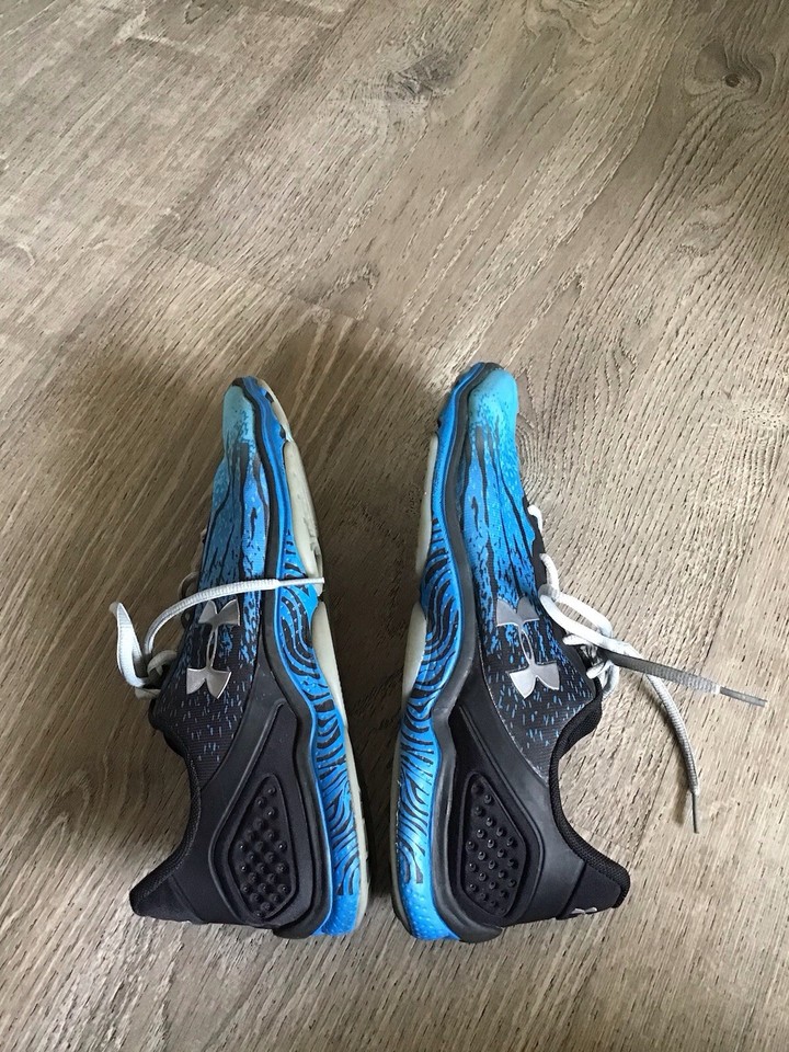 Under Armour Mens Micro G Sting Shoes Size 10.5 Black Blue Sneakers ...
