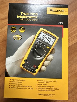 Fluke 177 True-RMS Digital Multimeter & Leads & Temperature New MFD 06/ ...