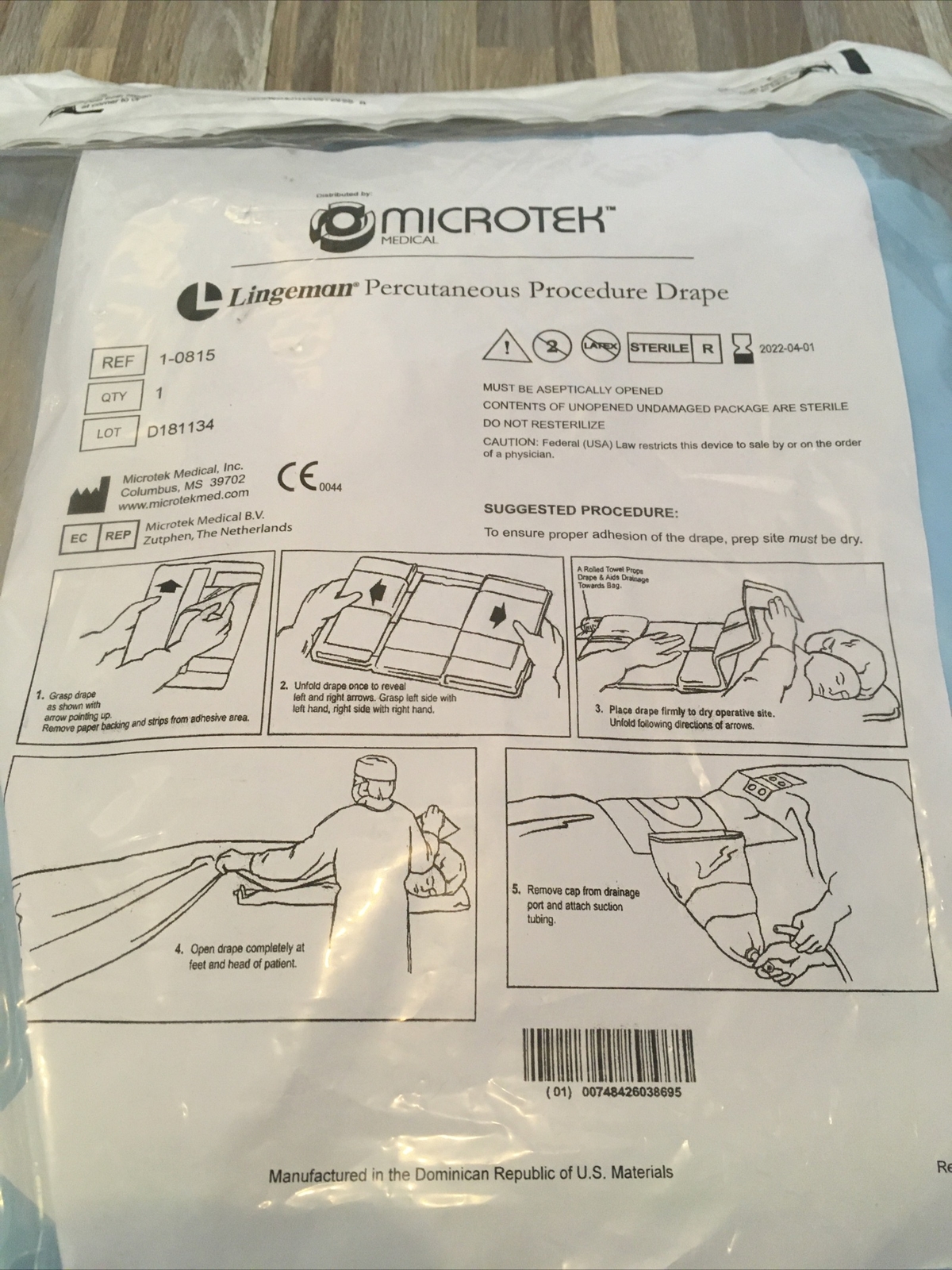 MICROTEK 1-0815 Lingeman Percutaneous Procedure Drape | eBay