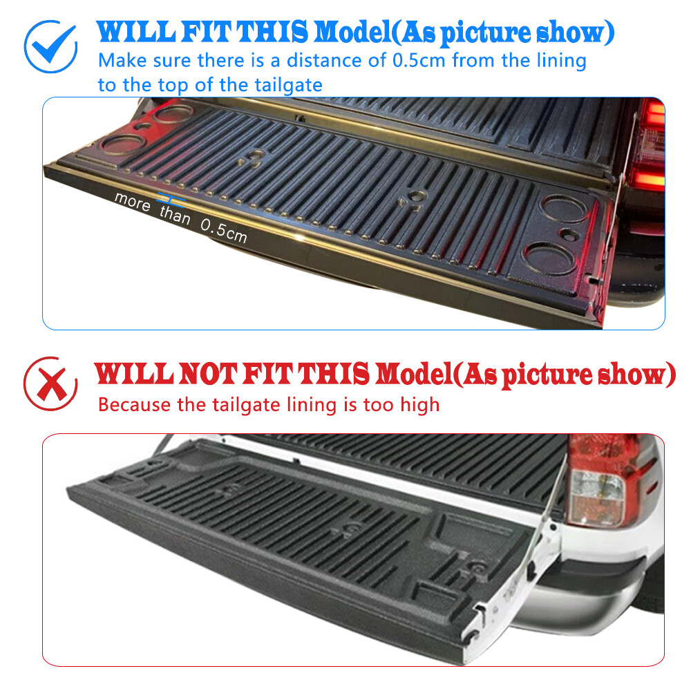 Tailgate Cover Trim Rail Guard Rear Protector Suit For Toyota Hilux ...