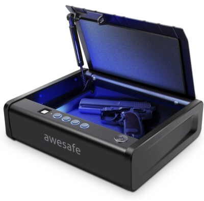 awesafe Biometric Lock Gun Safe - Black 842194104269| eBay