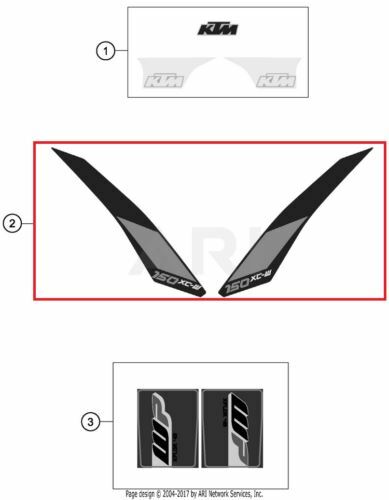 NEW OEM KTM 150 XC 150XC REAR SPOILER DECAL STICKER MARKS | eBay