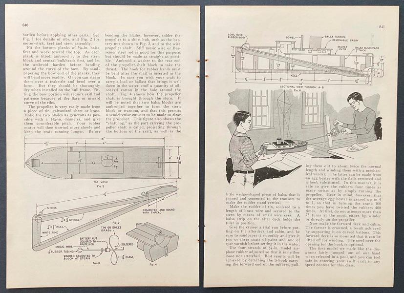 15” Express Cruiser 1929 HowTo Build PLANS Rubber Powered Model Boat | eBay
