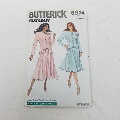 BUTTERICK Fast & Easy Sewing Pattern 6924 Womens Sizes 14-16-18 Top ...