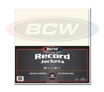 Pack / 10 BCW Paper 33 RPM Record Jackets - No Hole protectors sheets ...