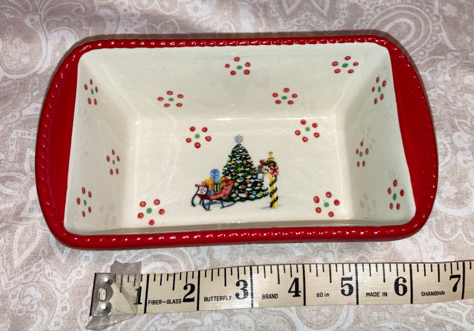 Temptations Mini Loaf Pan With Lid Holiday Christmas Theme | eBay