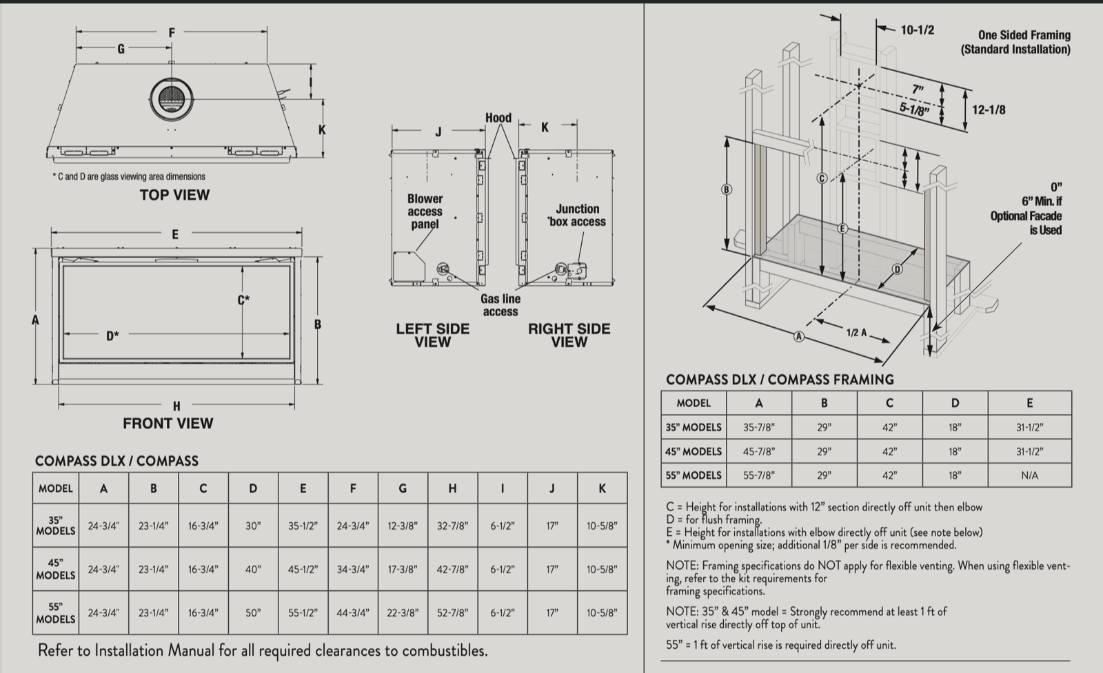 Astria Compass 55" Linear Direct Vent Fireplace Contemporary, LP ...