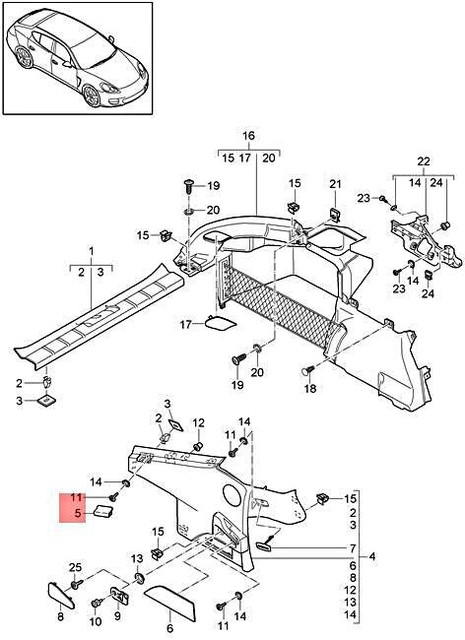 Genuine Porsche Panamera Upper Quarter Trim Cap 970555731004H0 for sale ...