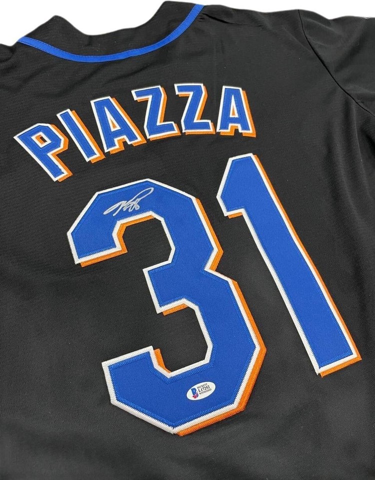 Mike Piazza METS Hand Signed Black Jersey Autographed BAS COA | eBay