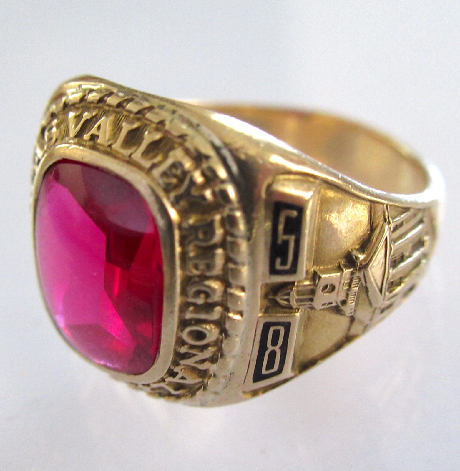 Vintage 10k Gold Rancocas Valley High School Class Ring 1958 Jolsten Sz ...
