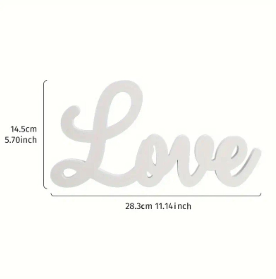 Modern Minimalist White "LOVE" Letter Sign, Plastic Chevron Board Home ...