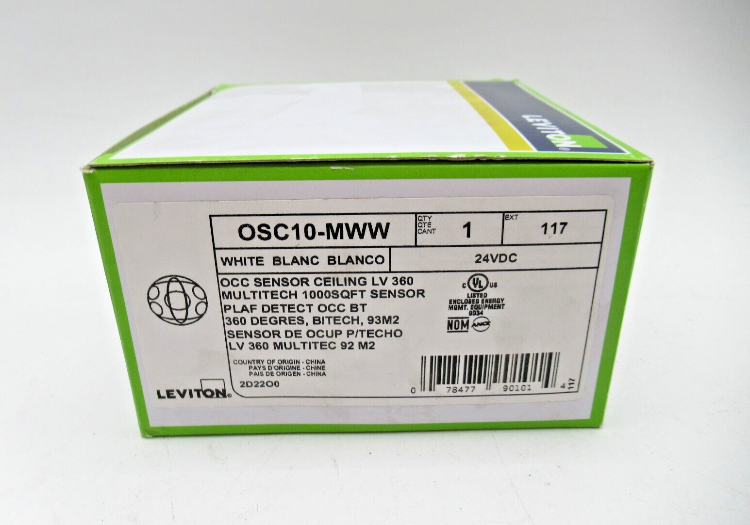 Leviton OSC10-MWW OCC Sensor Ceiling LV 360 Multitech 1000SQFT Sensor ...