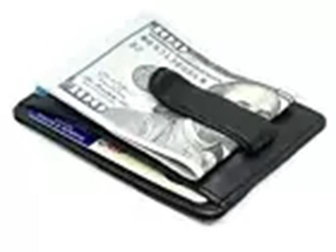 Genuine Leather Money Clip front pocket wallet with metal clip and card ...