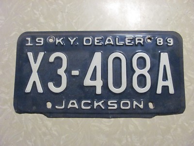 1989 KENTUCKY dealer LICENSE PLATE FREE SHIPPING SEE MY OTHER PLATES | eBay