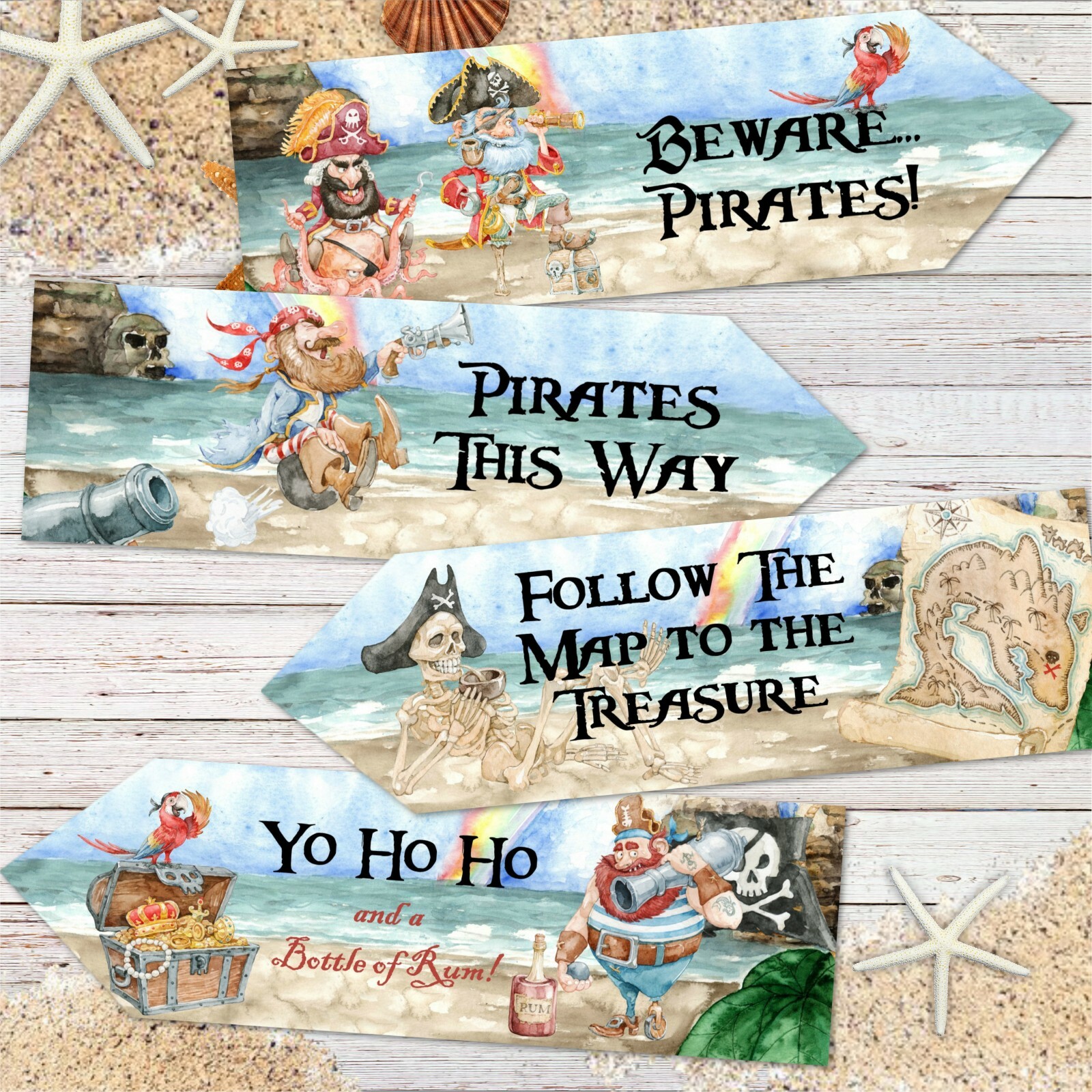 4 Pirate Party Treasure Hunt Decoration Arrows | eBay UK