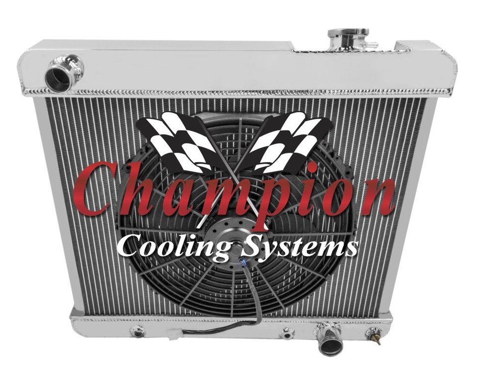 4 Row Discount Champion Radiator W/ 16" Fan for 1963 64 65 1966 Chevy C ...