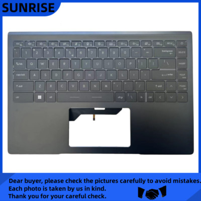 For MSI Modern 14 MS-14D1 D2 Upper Case Palmrest Keyboard US Gray White ...