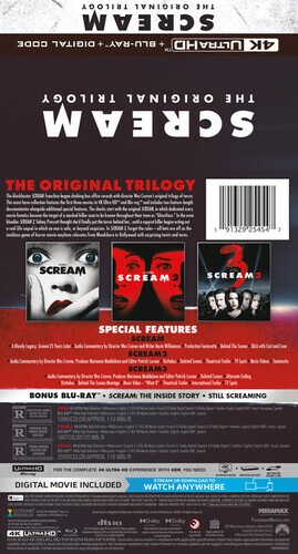 Scream: The Original Trilogy [New 4K UHD Blu-ray] With Blu-Ray, 4K ...