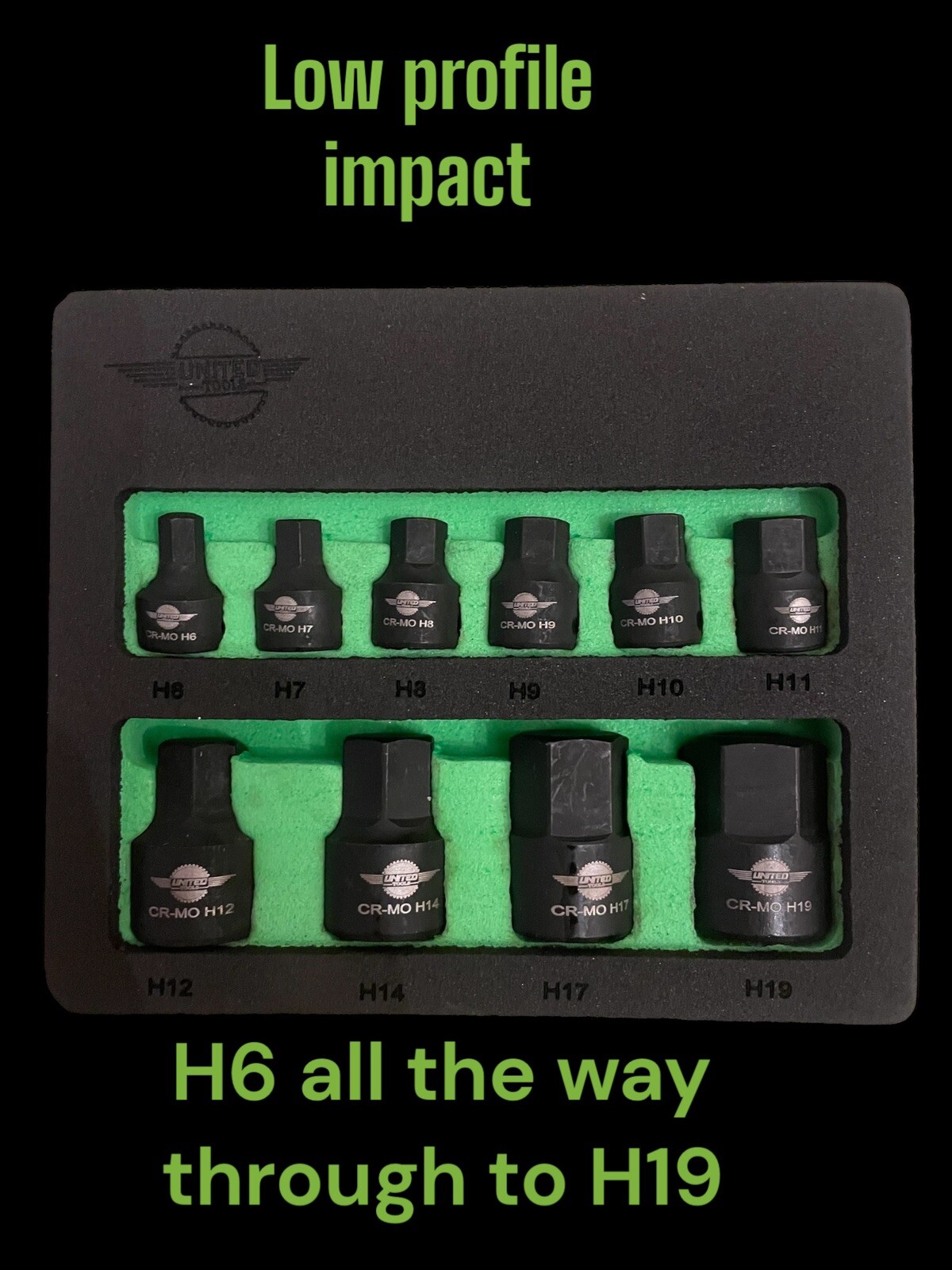 Impact Stubby 10pc Hex Allen Key Bit Socket Set Low Profile 1/4" & 3/8 ...