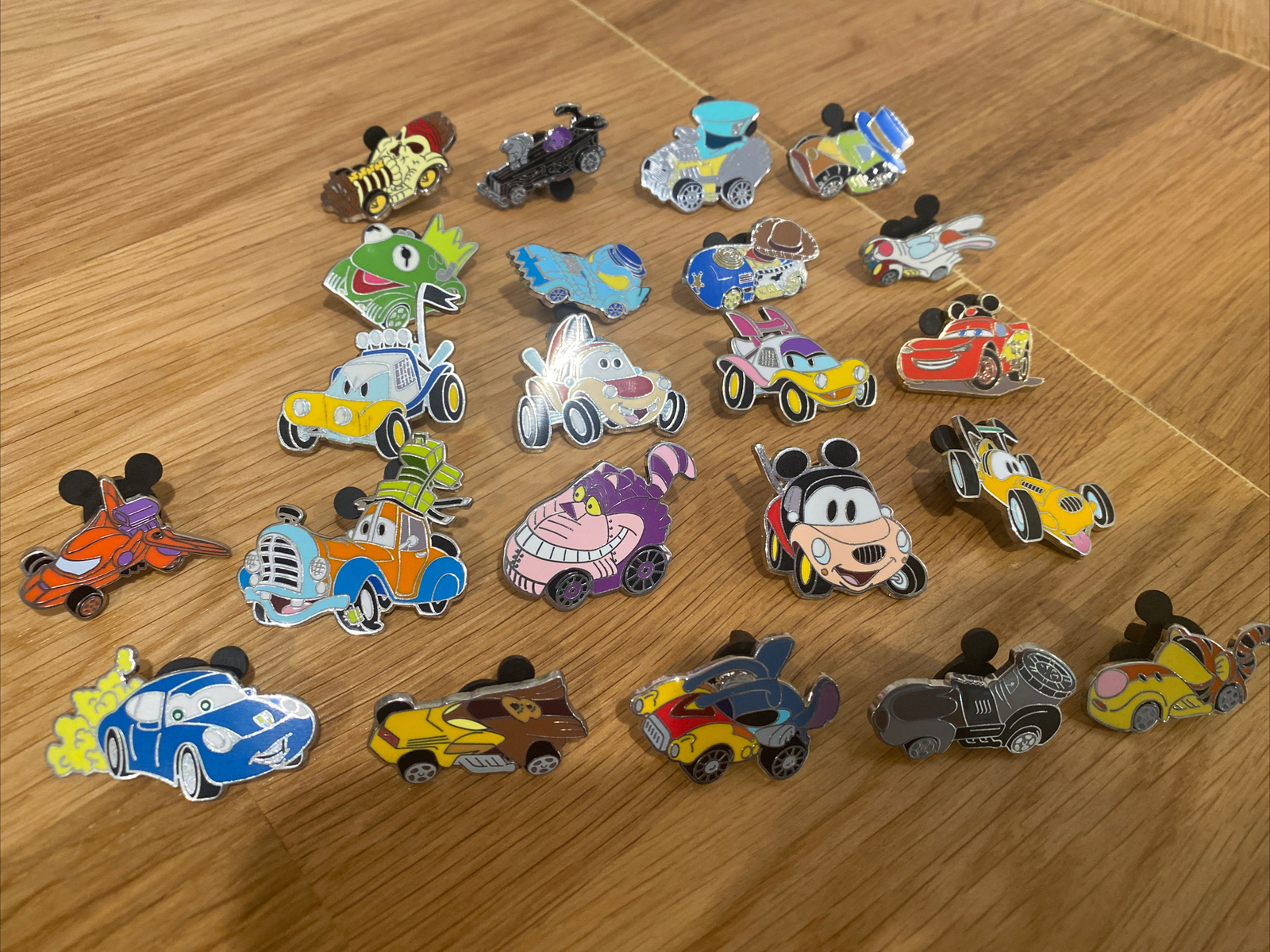 Race Cars Disney Parks Mystery Pins Set Of 22 Kermit Mad Hatter Goofy ...