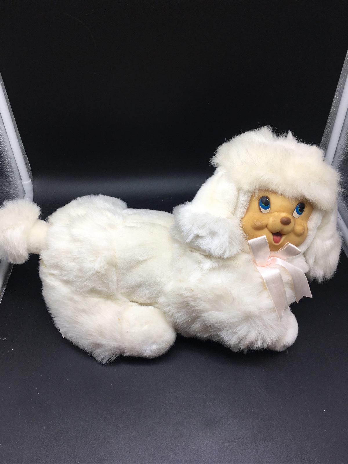 Vintage Dan Dee Puppy Surprise White Poodle Plush with rubber face ...