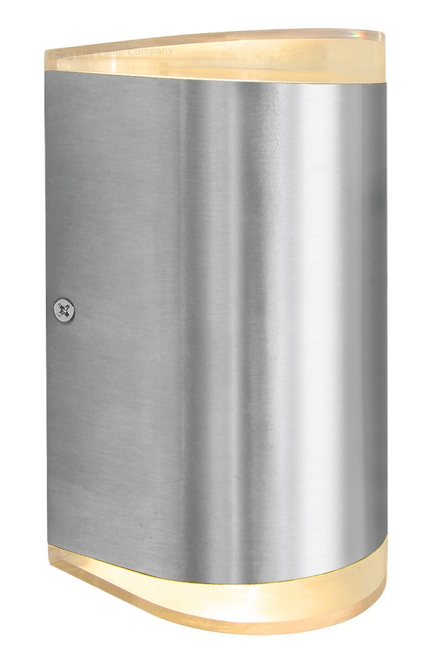 LED Double Outdoor Wall Light Steel or Black 6W Garden Up Down Wall ...