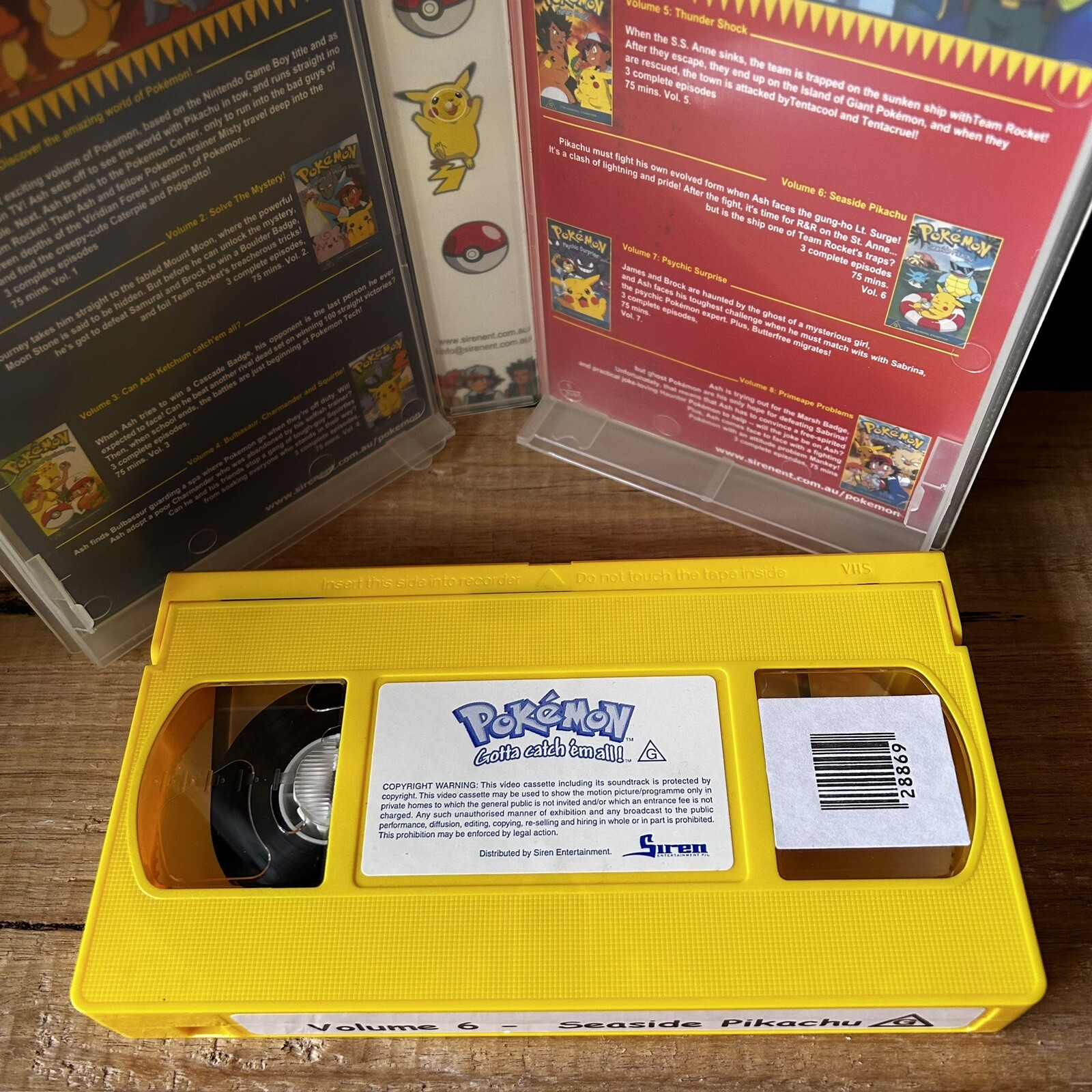 1998 POKEMON SEASIDE PIKACHU Children's - VHS Video Cassette Tape ABC ...