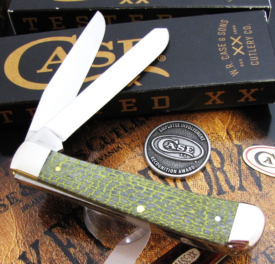 Case XX Trapper Knife 2018 ALLIGATOR SKIN Bone SFO Diamond Shield XX ...