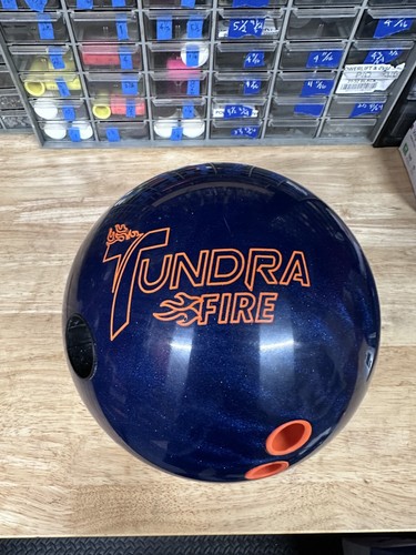 USED -Bowling Ball -15 Pound -Track "TUNDRA FIRE" -DRILLED WEIGHT 14lb ...
