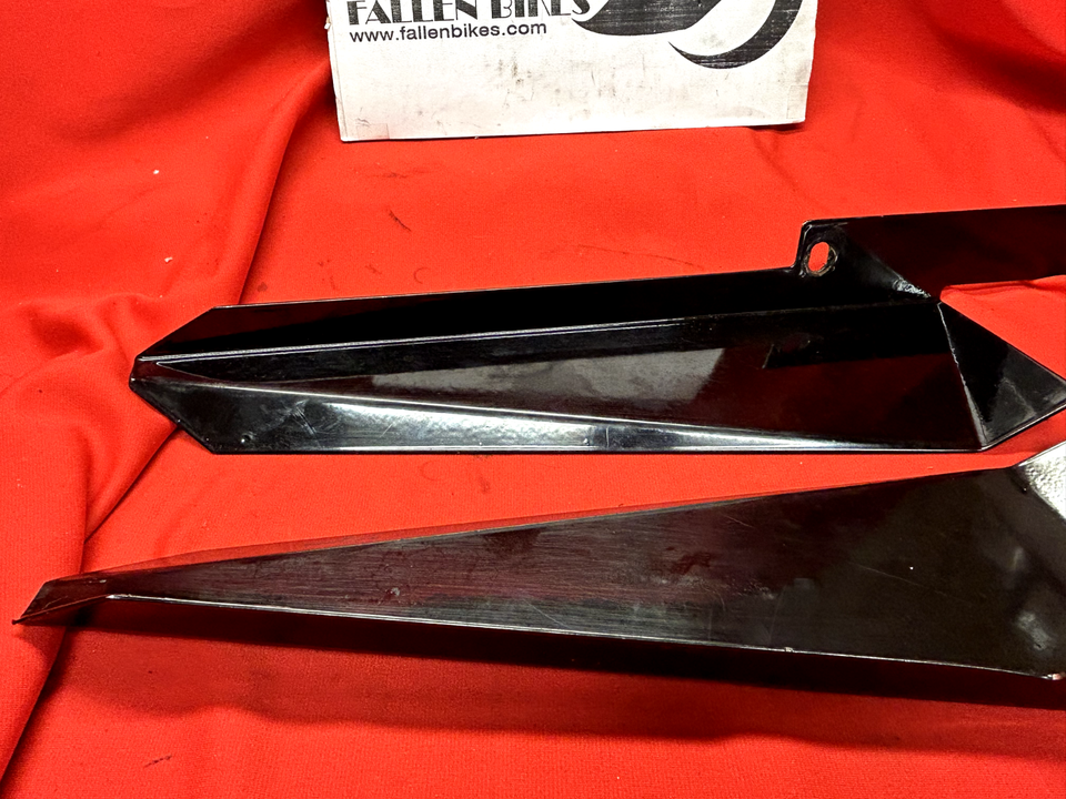 Harley Motorcycle Black Metal Front Fork Mount Wind Deflectors ...